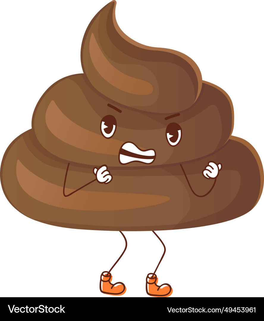 Poop ironic battle-ready character embodying Vector Image