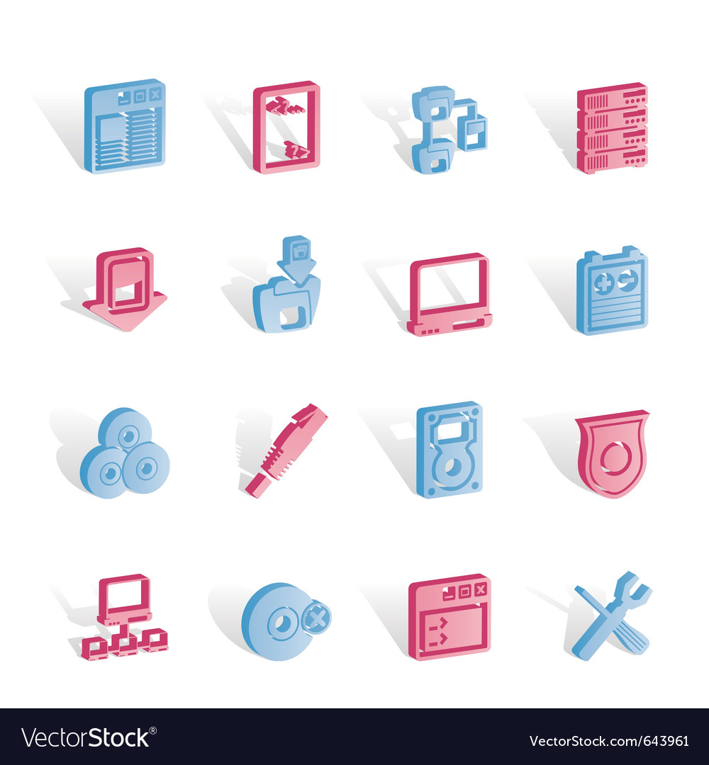 Server side computer icons Royalty Free Vector Image
