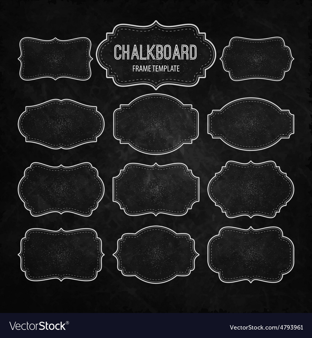 Set chalkboard frames and labels Royalty Free Vector Image