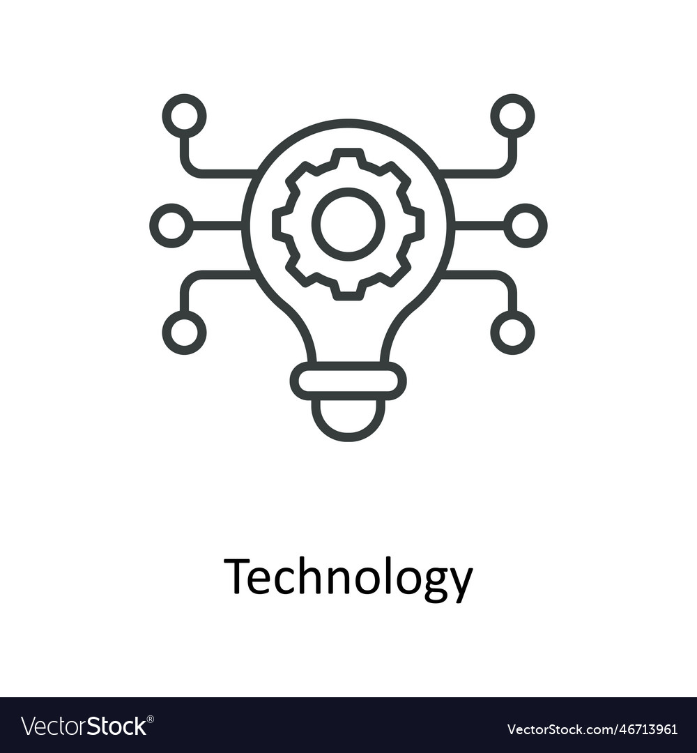 Technology outline icons simple stock i Royalty Free Vector