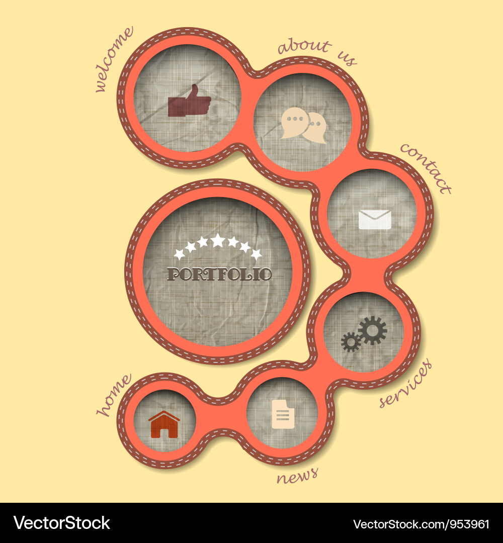 Textile web design bubbles in retro style Vector Image