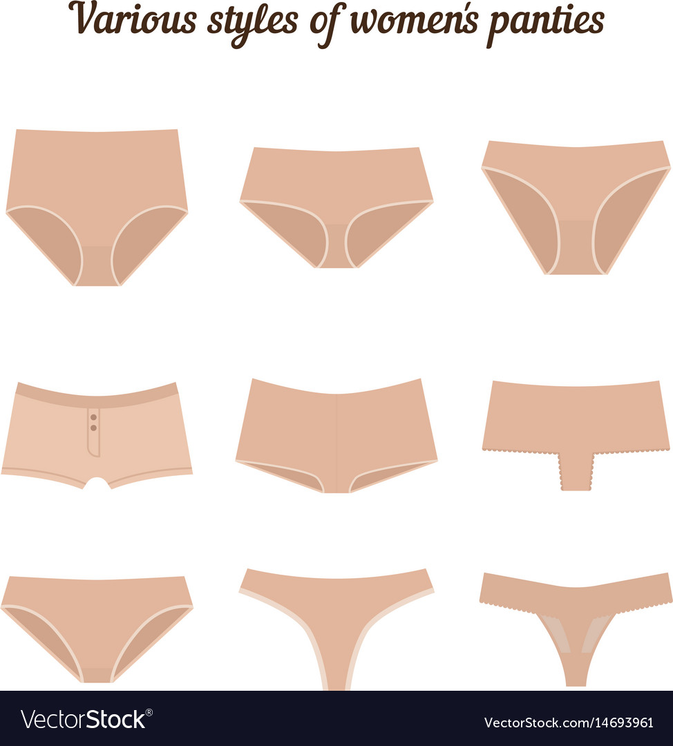 Various Styles Women Panties Royalty Free Vector Image