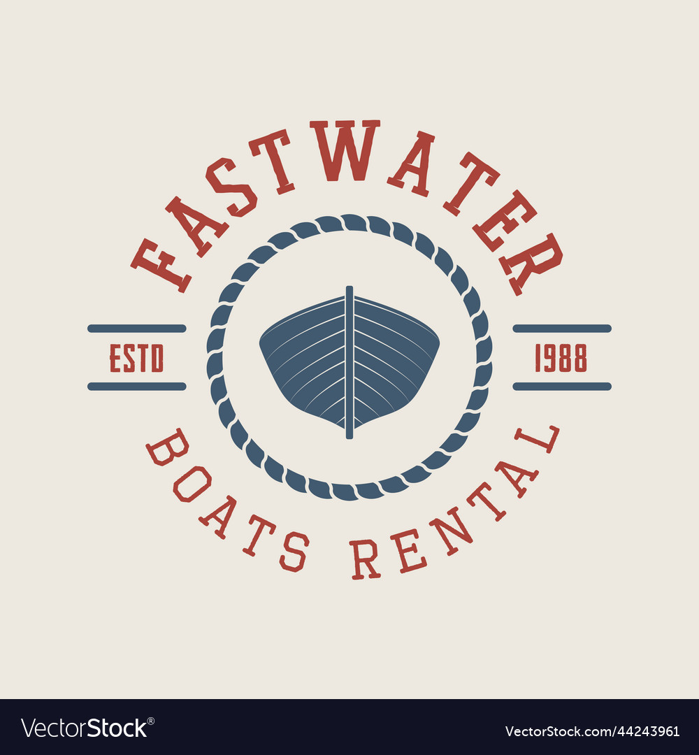 Vintage rafting or boat rental logo labels Vector Image Vintage rafting or boat rental logo labels Vector Image