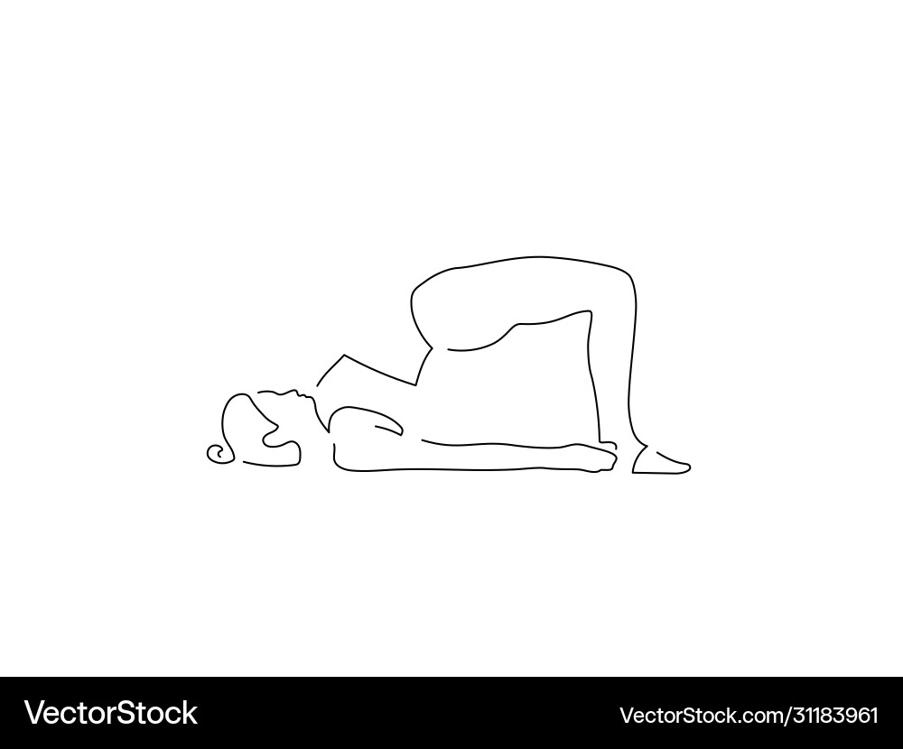 Woman practicing yoga isolated line drawing Vector Image
