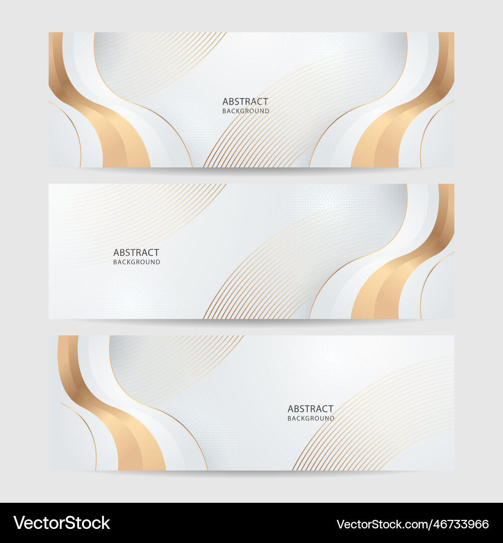 Abstract gold lines on white background banner Vector Image