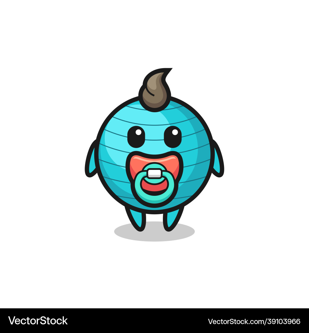 Baby exercise ball cartoon character with pacifier