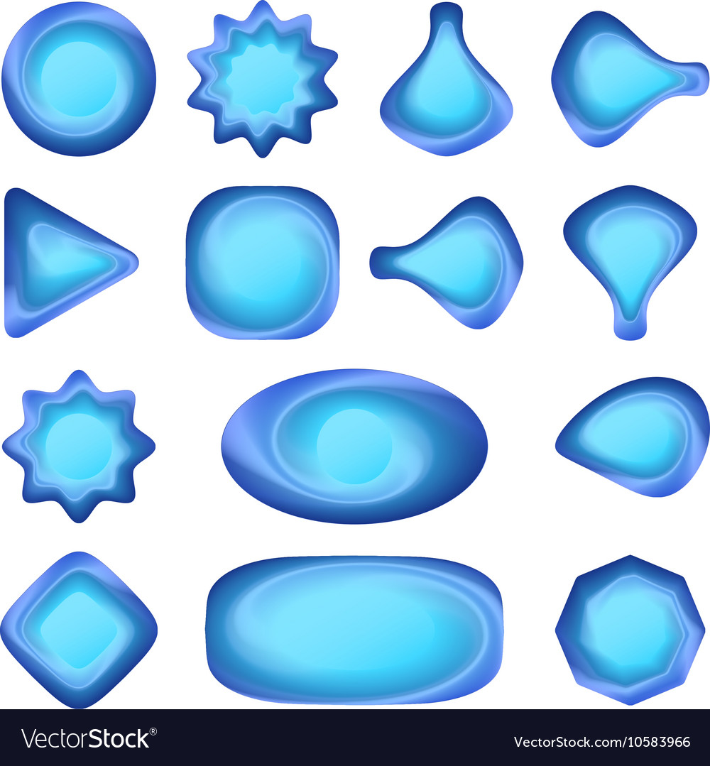 Buttons different forms set Royalty Free Vector Image