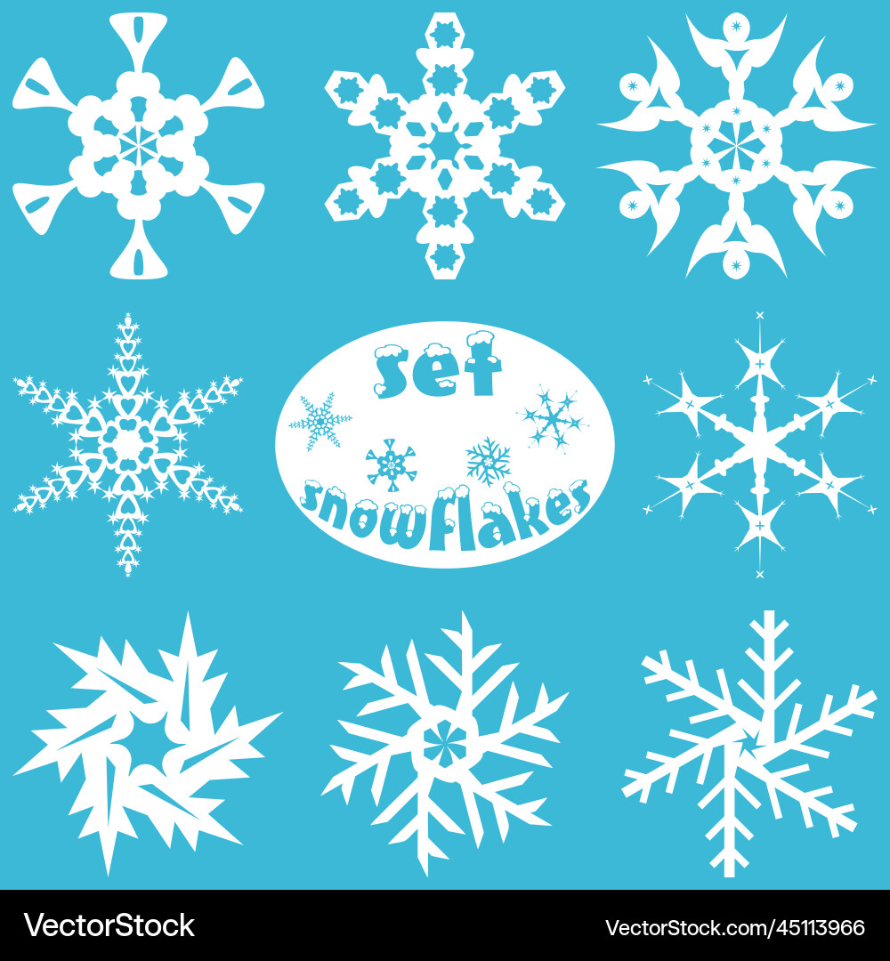 Christmas snowflakes set Royalty Free Vector Image