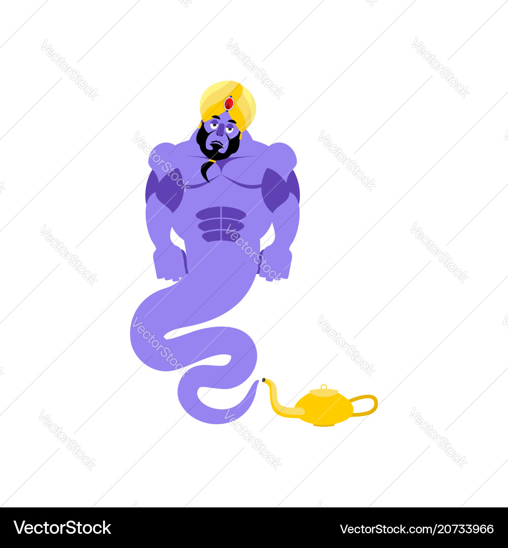 Genie sad emoji magic ghost sorrowful emotion Vector Image