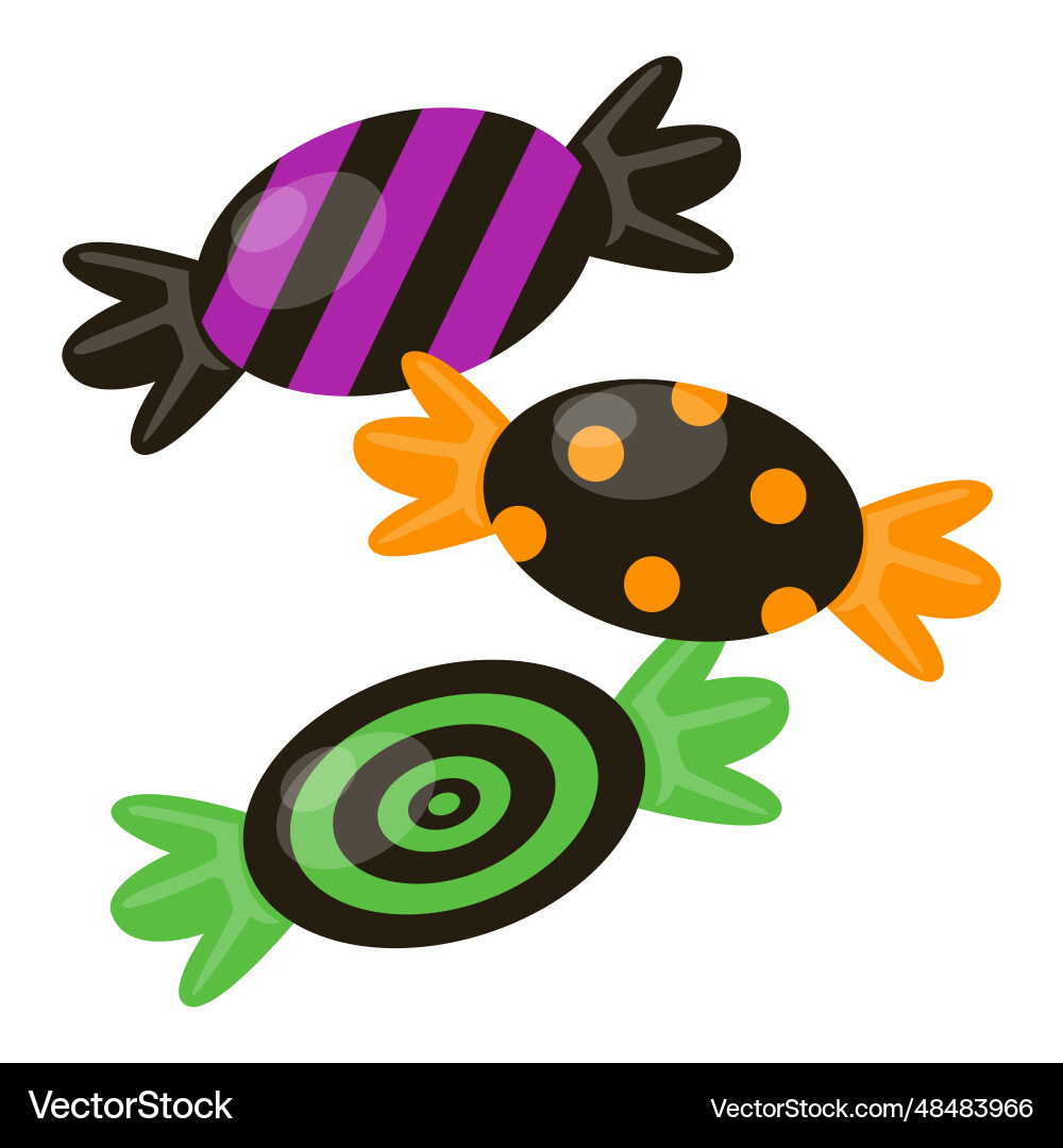 Halloween candies set isolated Royalty Free Vector Image