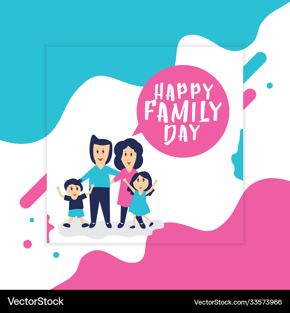 Happy family day template design Royalty Free Vector Image