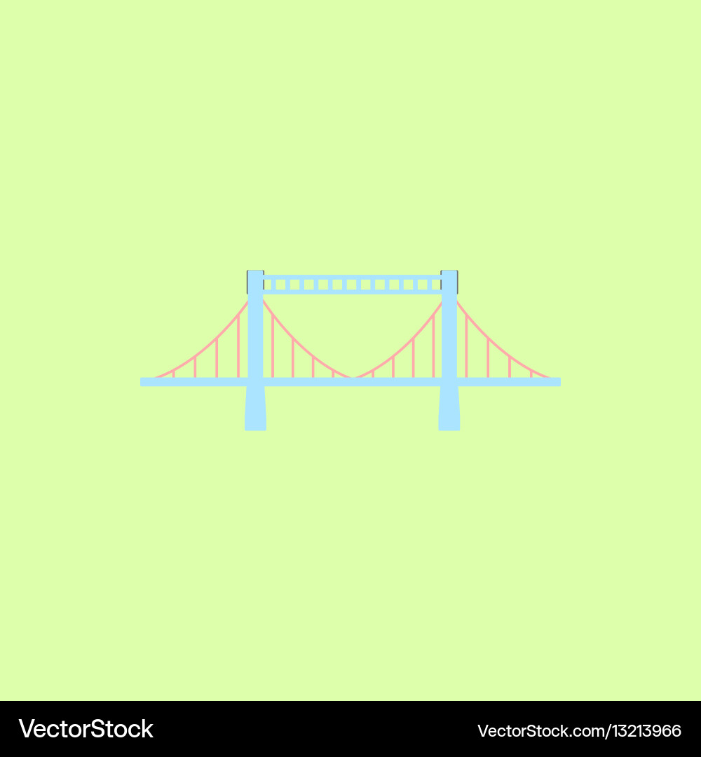 Metal cable suspension bridge modern Royalty Free Vector