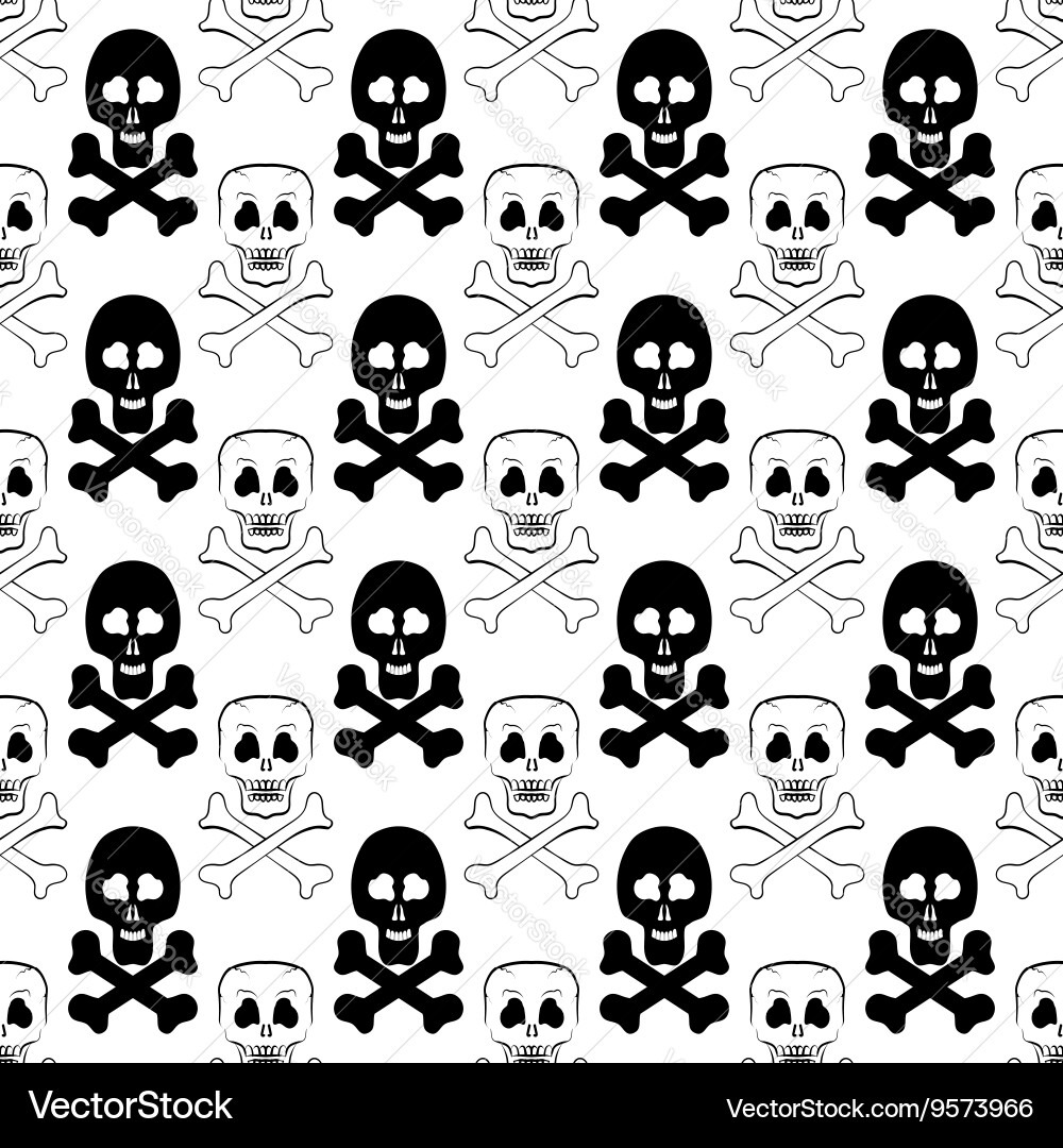 Skull cross bones seamless pattern Royalty Free Vector Image
