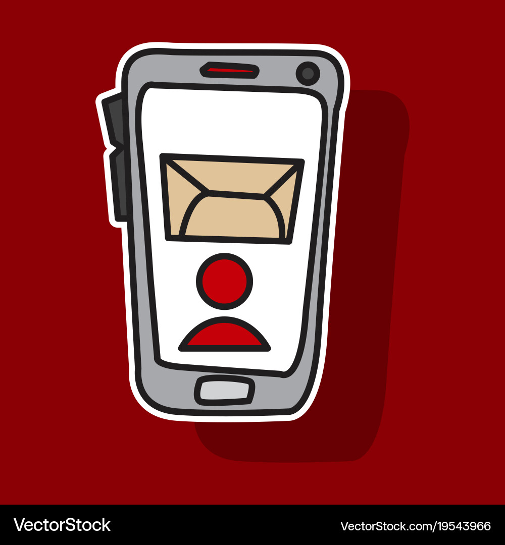 Sticker of smartphone notification flat icon Vector Image