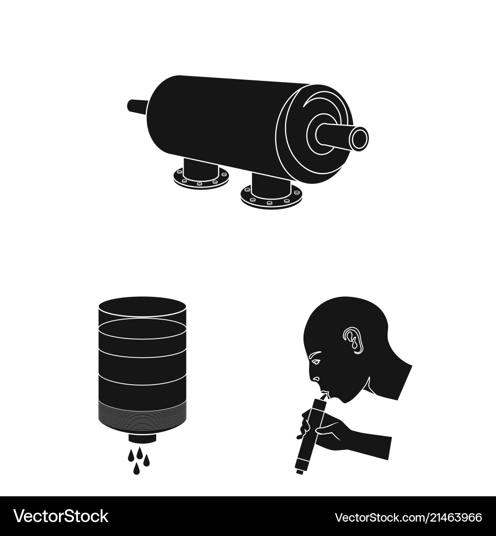 Water filtration system black icons in set Vector Image