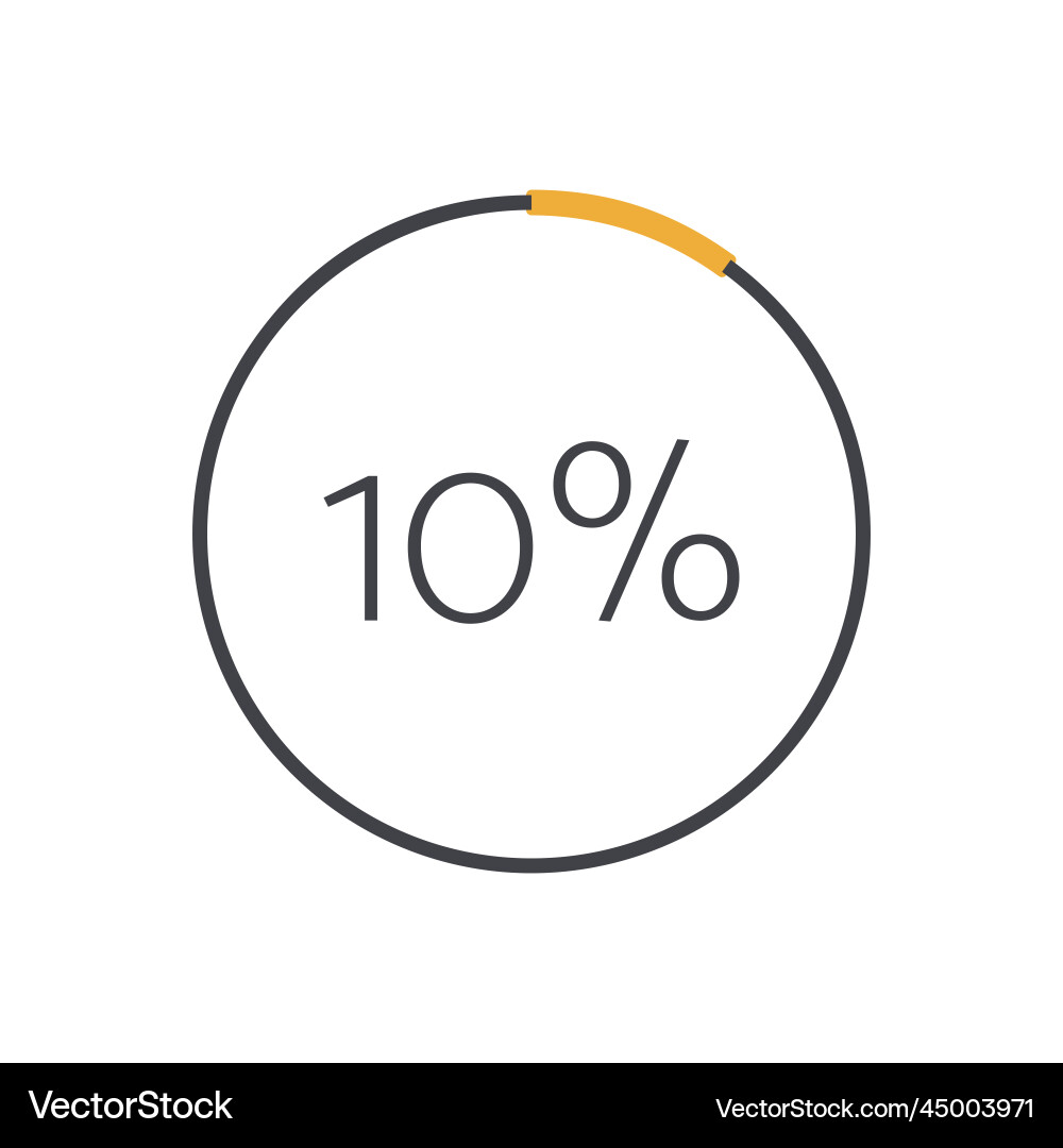 10 percent circle chart percentage infographic Vector Image
