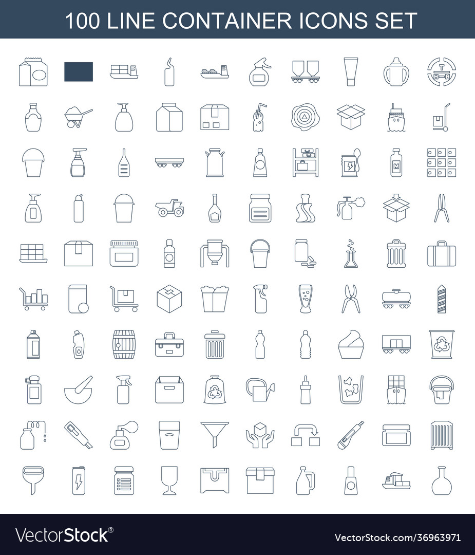 100 Container-Icons Lizenzfreies Vektorbild - VectorStock