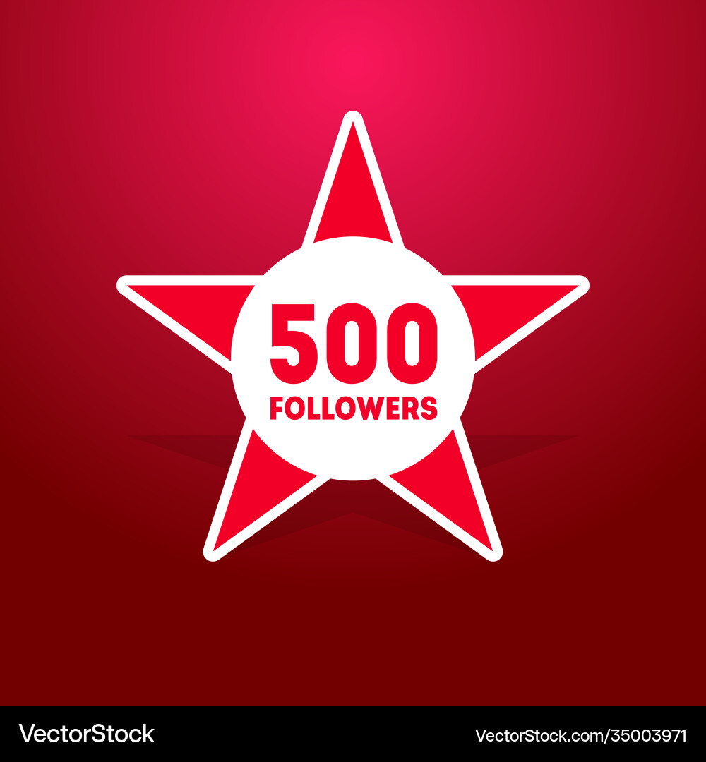500 followers design template for social network Vector Image
