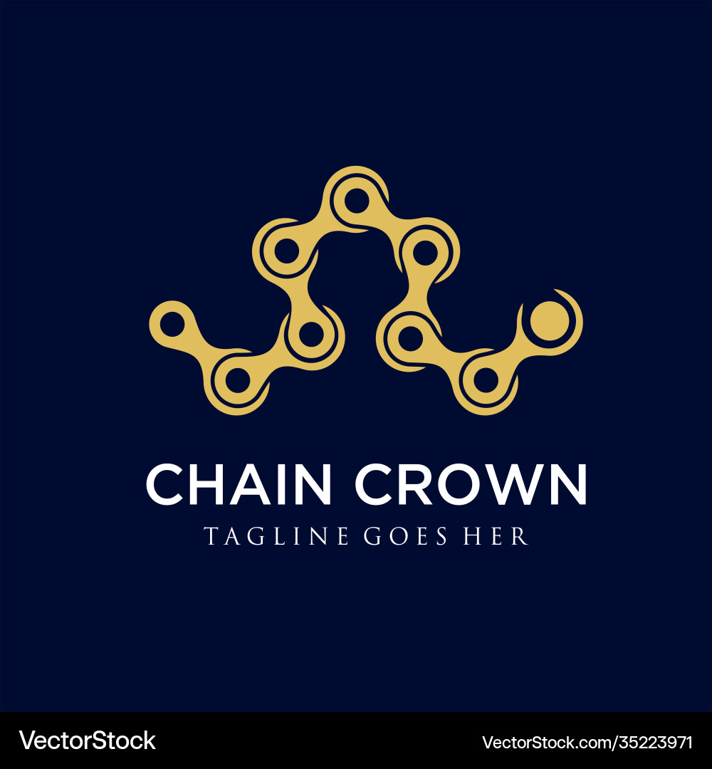 Abstract chain crown logo design Royalty Free Vector Image
