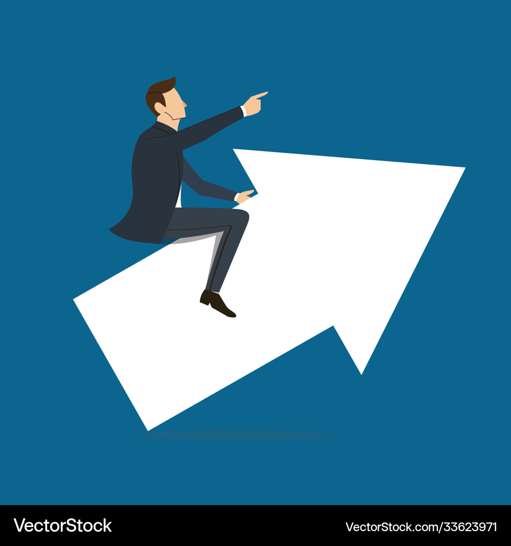 Businessman on arrow icon Royalty Free Vector Image