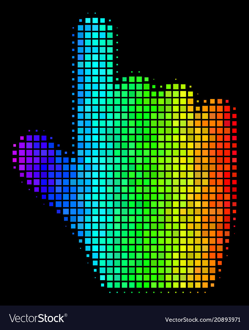Colored dotted pointer finger icon Royalty Free Vector Image