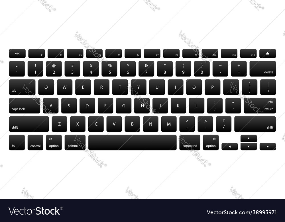 Computer keyboard with black key buttons Vector Image
