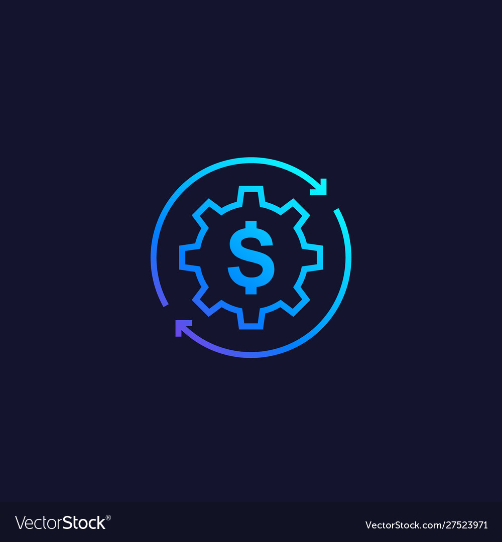 Cost optimization icon with gradient Royalty Free Vector