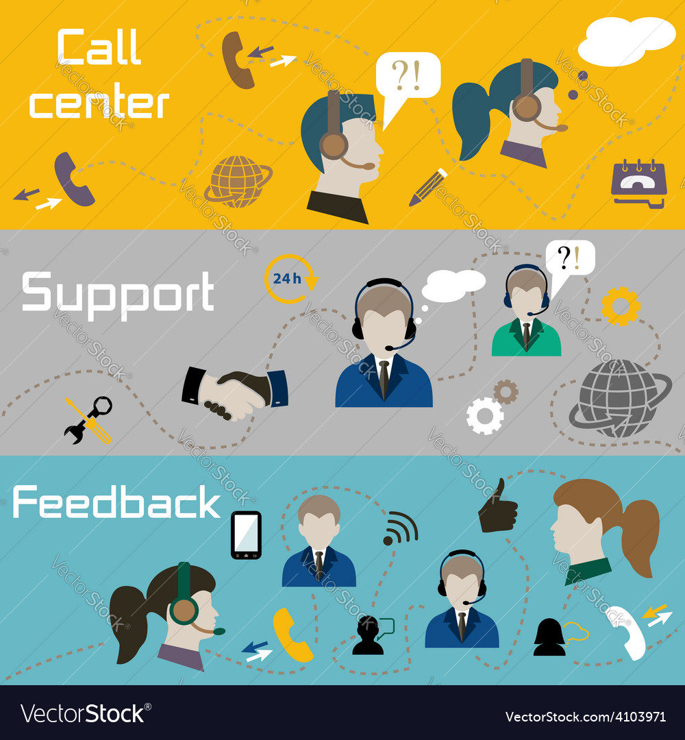 Customer service banners Royalty Free Vector Image