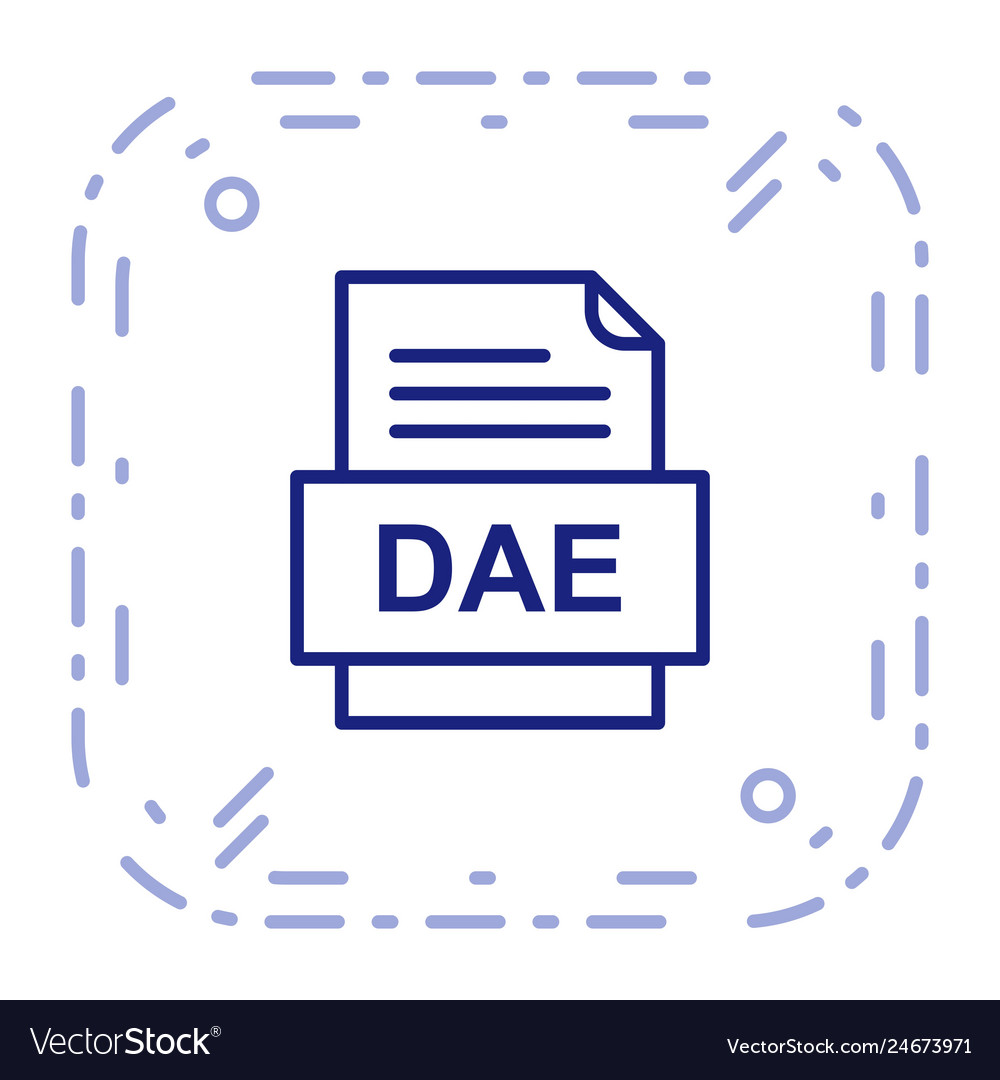 Dae file document icon Royalty Free Vector Image