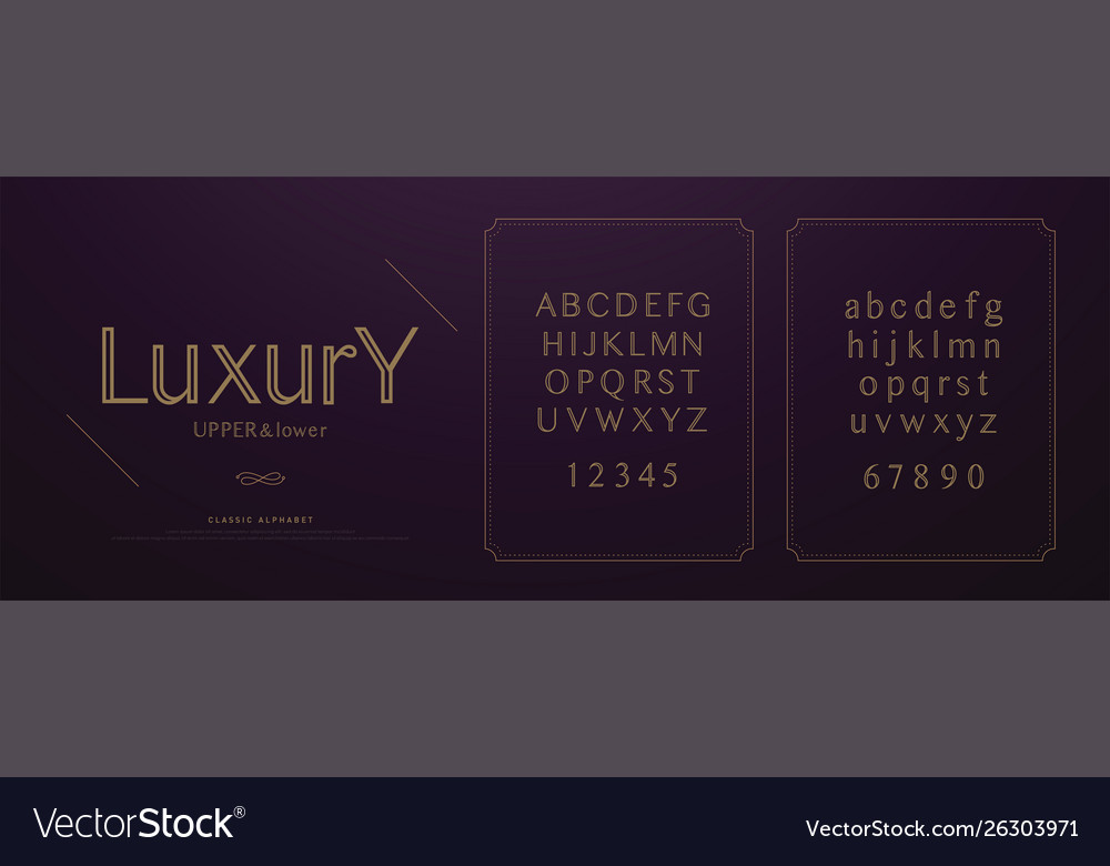Elegant luxury alphabet letters font set wedding Vector Image Elegant luxury alphabet letters font set wedding Vector Image