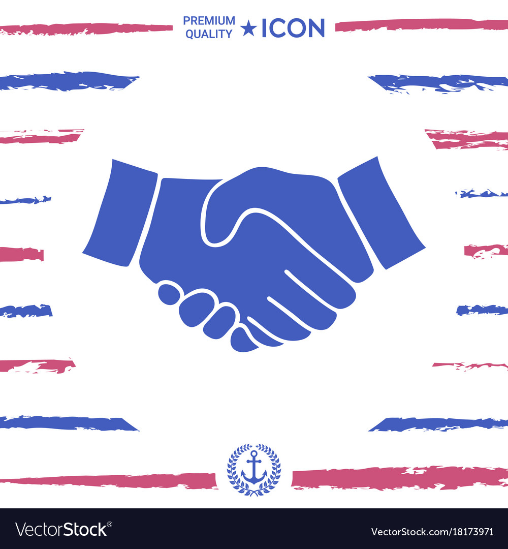 Handshake symbol Royalty Free Vector Image - VectorStock
