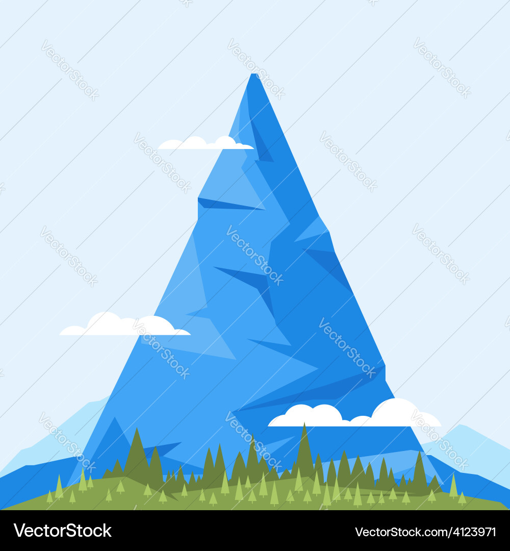 High mountain flat Royalty Free Vector Image - VectorStock