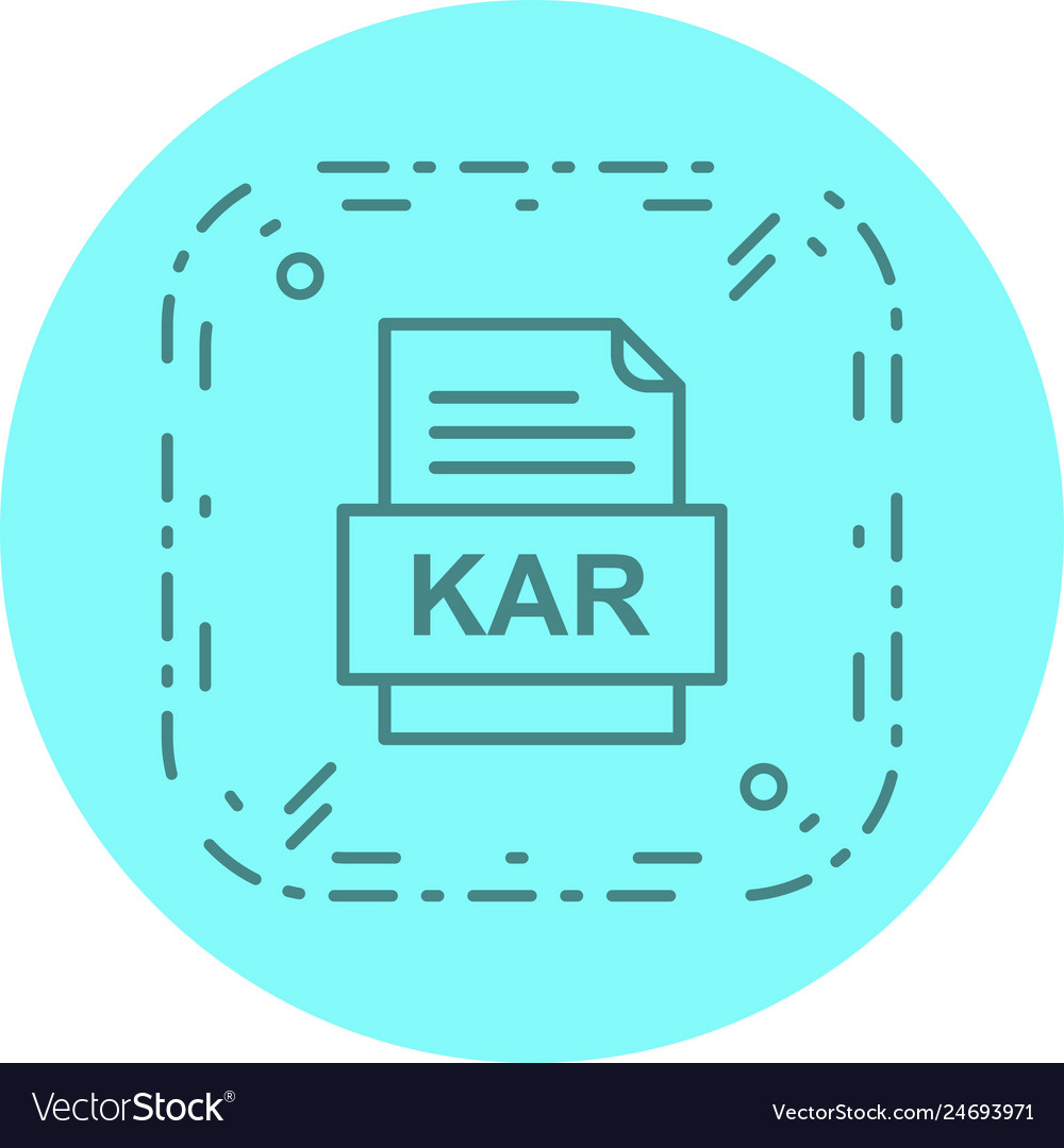 Kar file document icon Royalty Free Vector Image