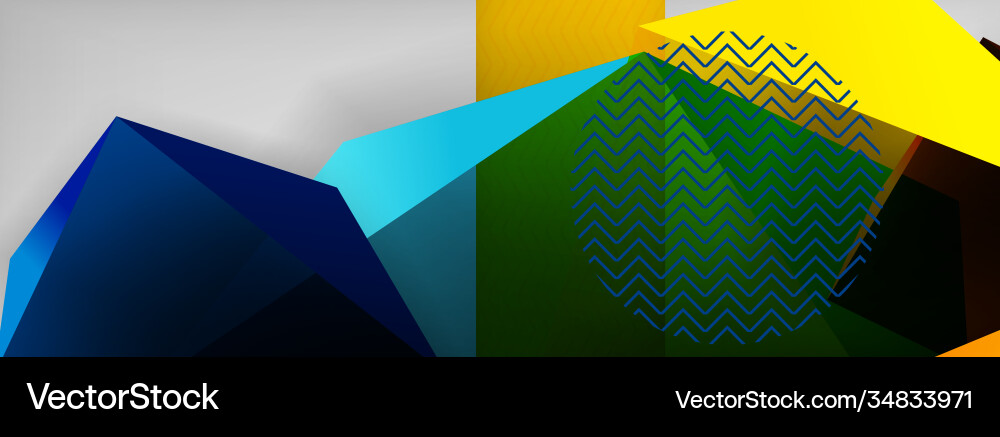 Low poly 3d geometric shapes minimal abstract Vector Image