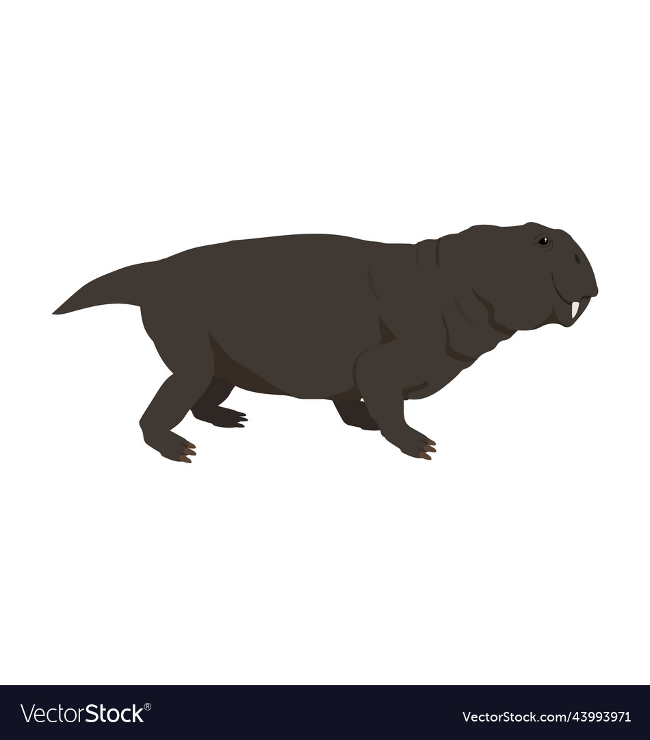 Lystrosaurus murrayi - side view Royalty Free Vector Image