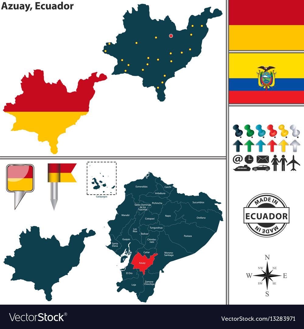 Map azuay ecuador Royalty Free Vector Image - VectorStock