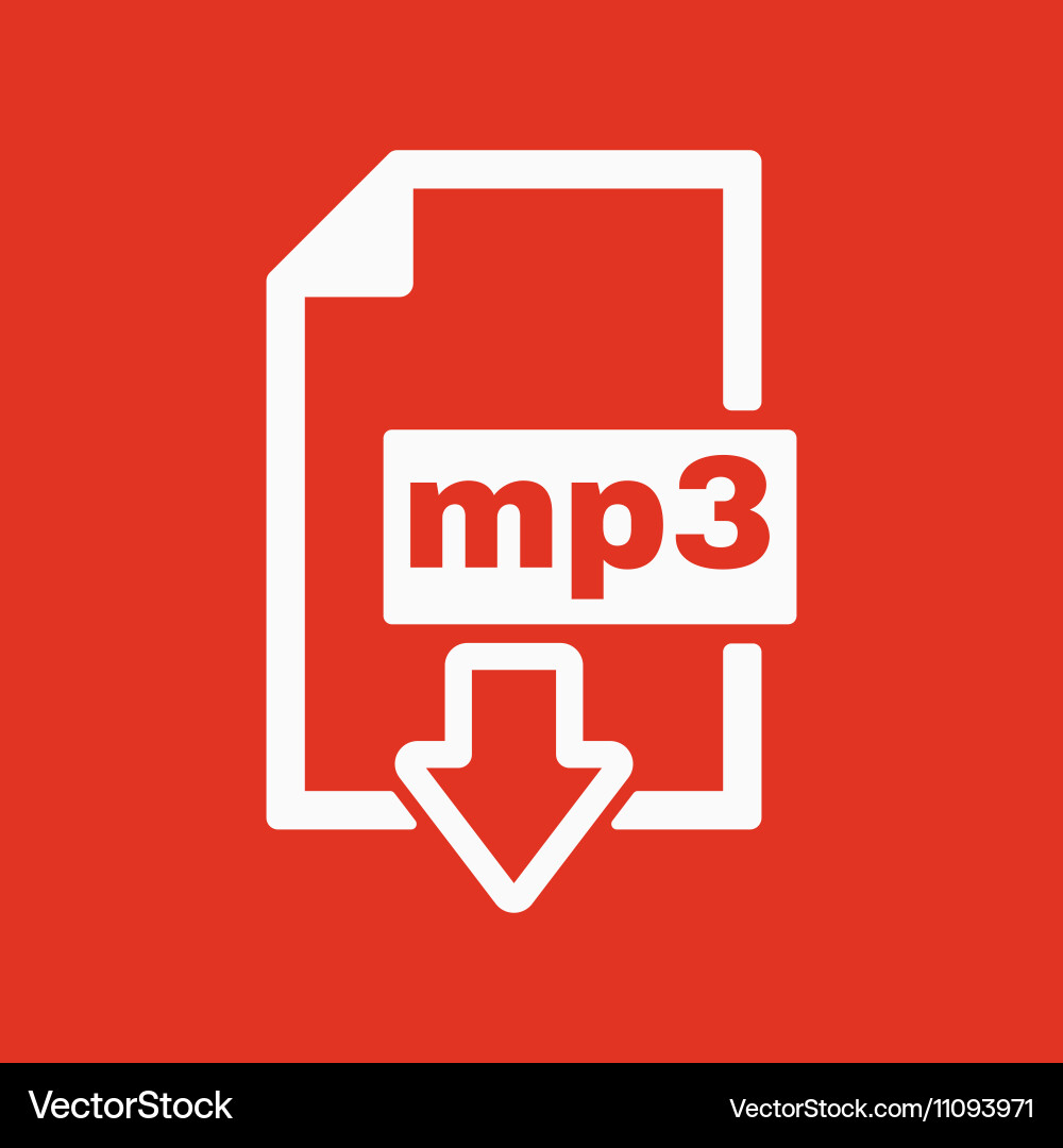 Mp3 icon file audio format symbol flat Royalty Free Vector