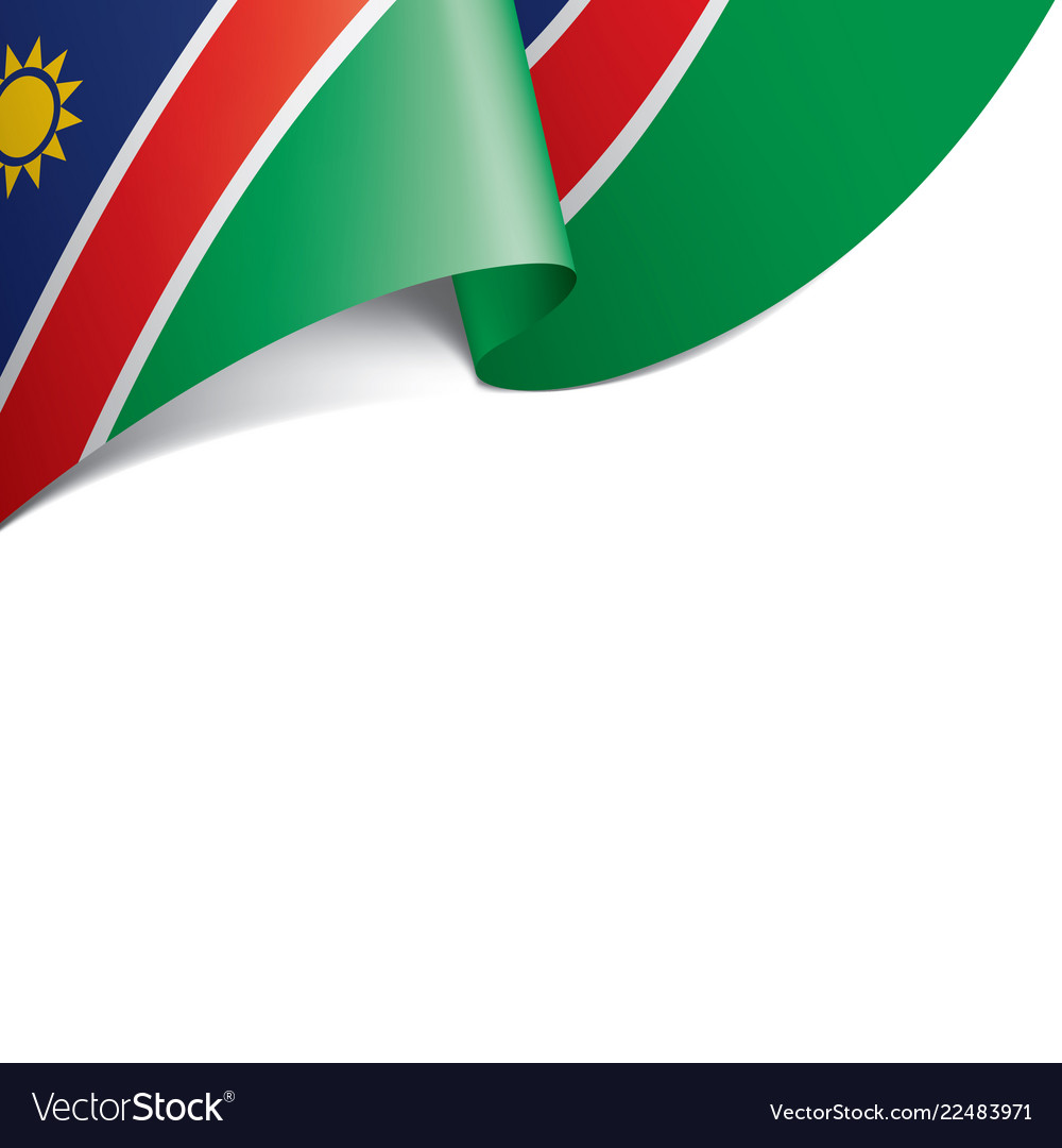 Namibia flag on a white Royalty Free Vector Image