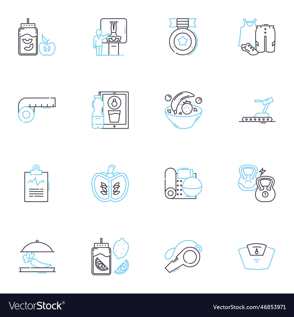 Nutrition linear icons set vitamins minerals Vector Image