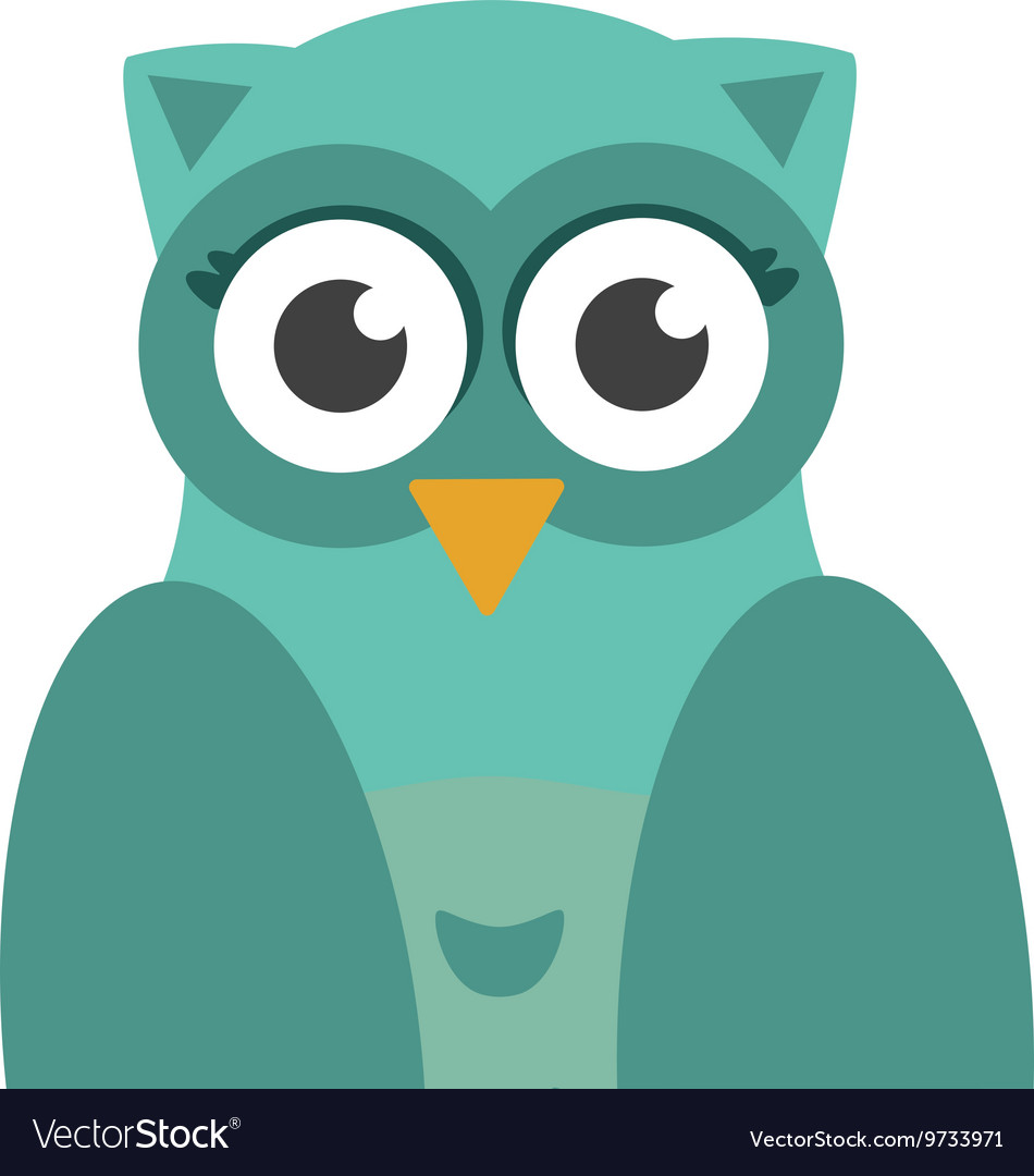 Owl bird icon flat Royalty Free Vector Image - VectorStock