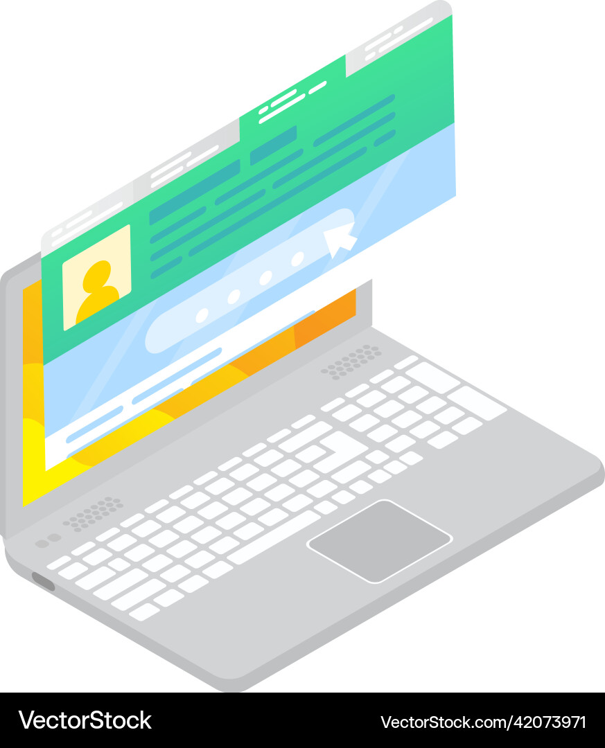 Password for information access on laptop icon Vector Image