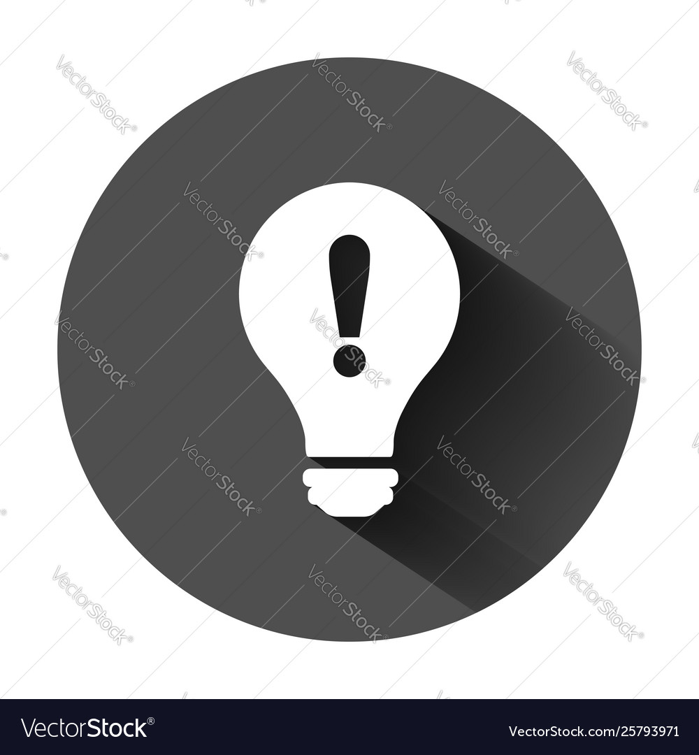 Problem solution icon in flat style light bulb Vector Image