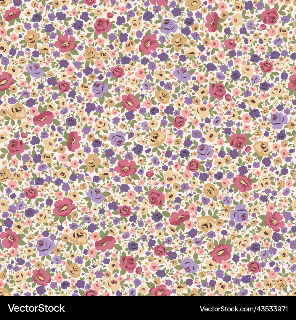 Seamless pattern of small colorful flowers Vector Image