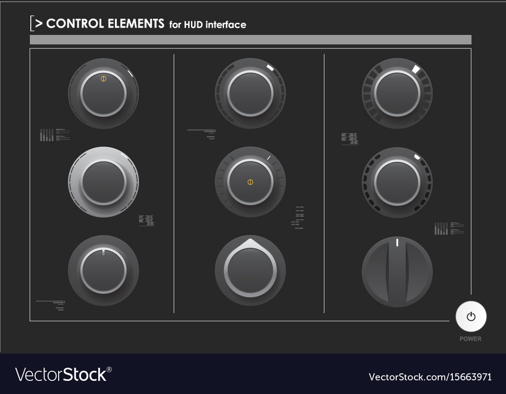 Set control elements or audio equipment for web Vector Image