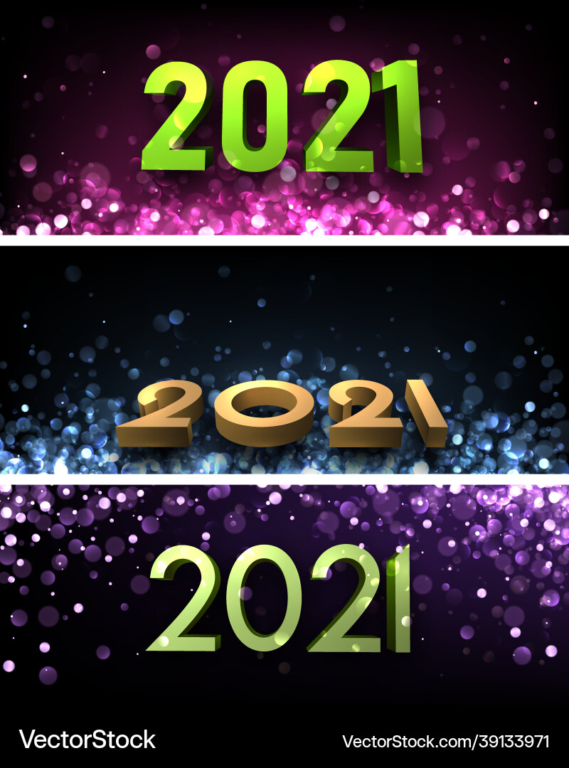 Set of 2021 signs on different background Vector Image