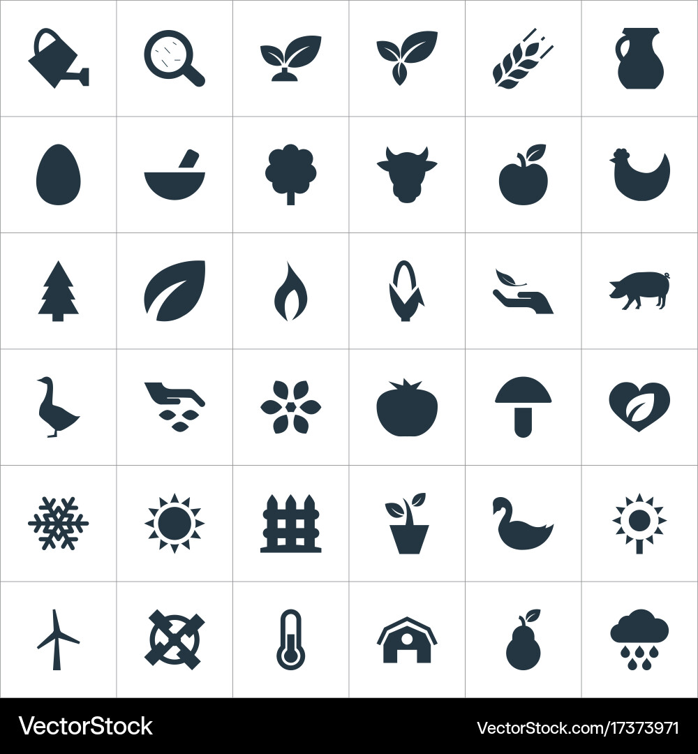Set of simple ecology icons Royalty Free Vector Image