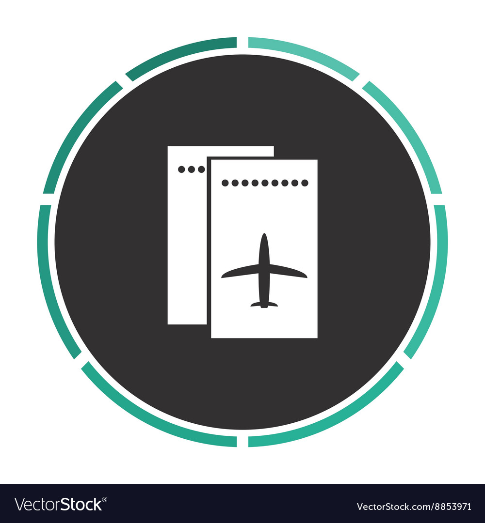 Ticket plane computer symbol Royalty Free Vector Image