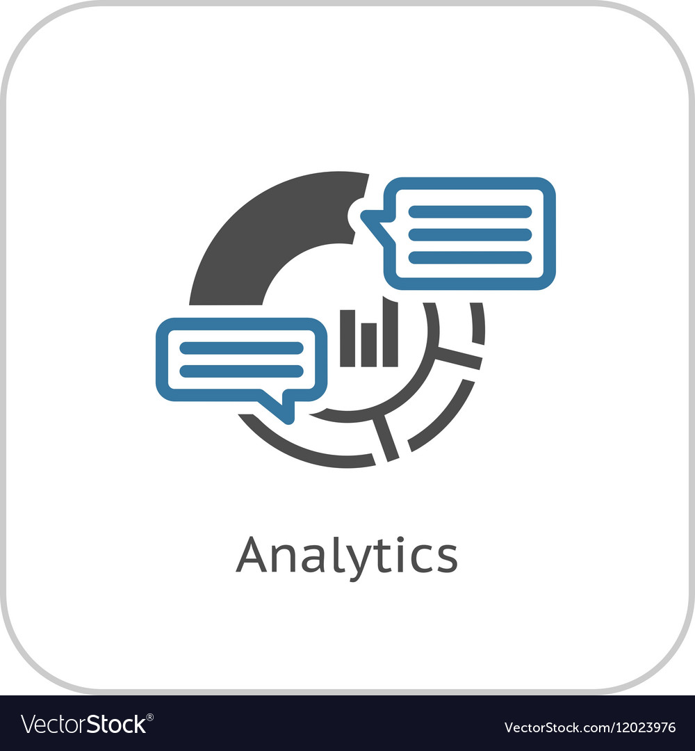 Analytics icon flat design Royalty Free Vector Image