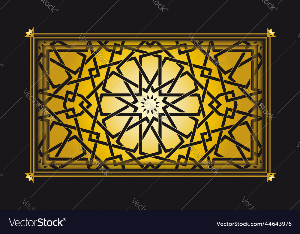 Arabesque golden pattern background Royalty Free Vector