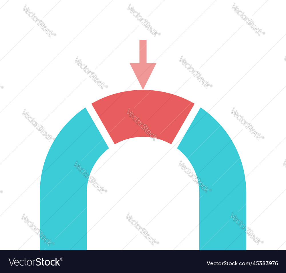 Arch with essential keystone strength structure Vector Image